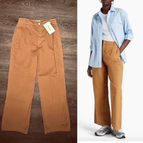 Frame Denim | Pants & Jumpsuits | Frame Pleat Front Wide Leg Chinos In ...